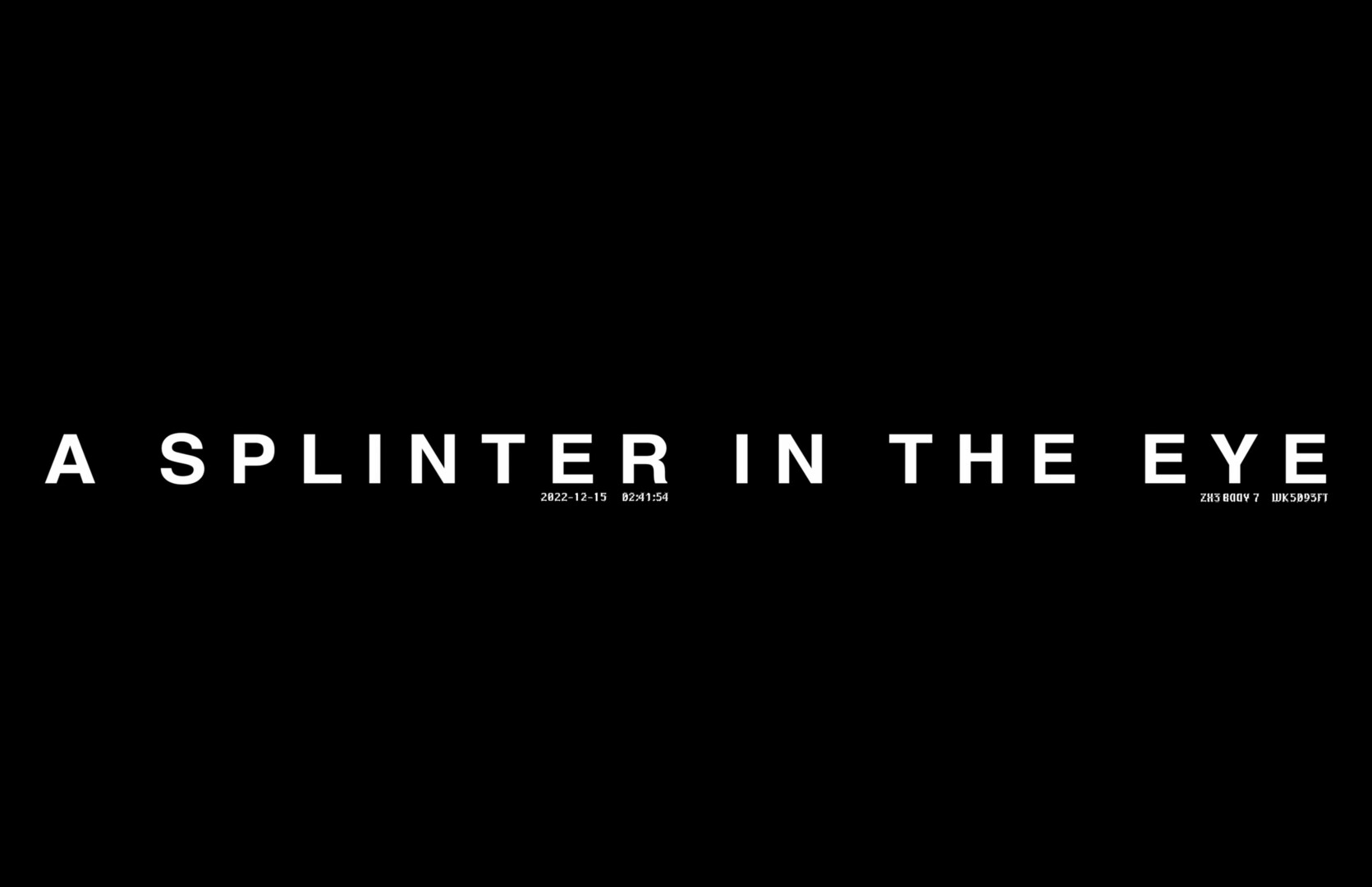 'A SPLINTER IN THE EYE' - FilmFreeway